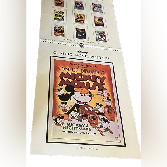 Disney | Art | Rare Vintage 203 Disneys Classic Movie Posters Art Calendar Feat Mickey Mouse ...